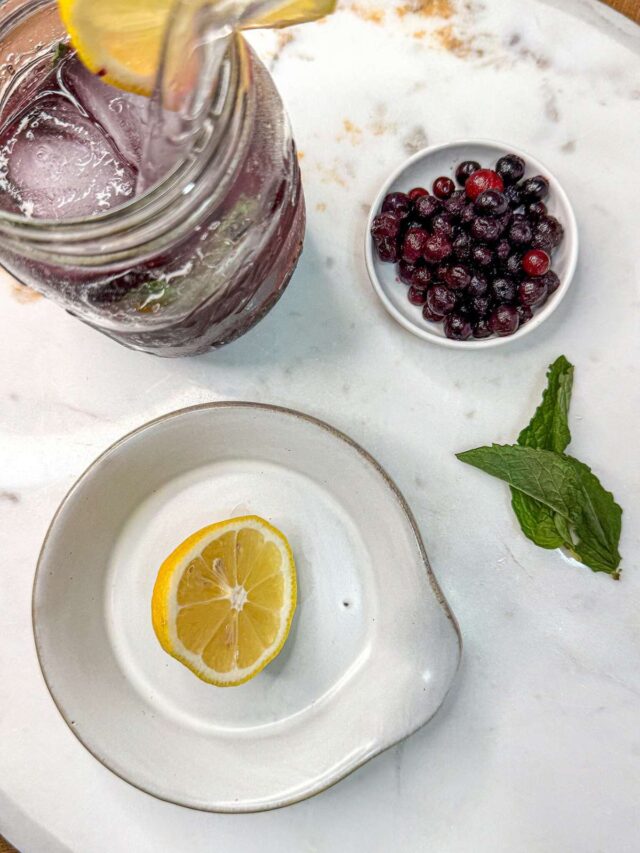 Wild Blueberry Water With A Hint of Lemon and Mint | Cocina Republic