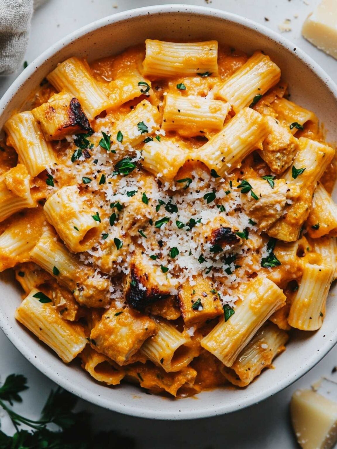 Creamy Roasted Butternut Squash and Garlic Chicken Pasta | Cocina Republic